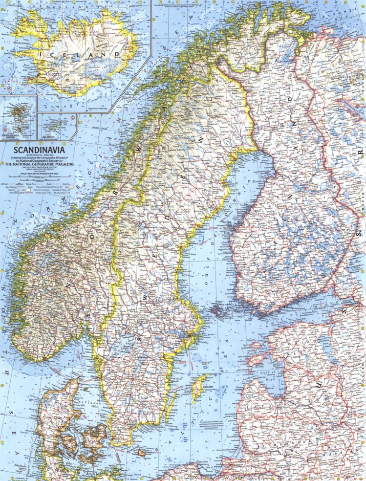 Scandinavia 1963 Map by National Geographic | Avenza Maps