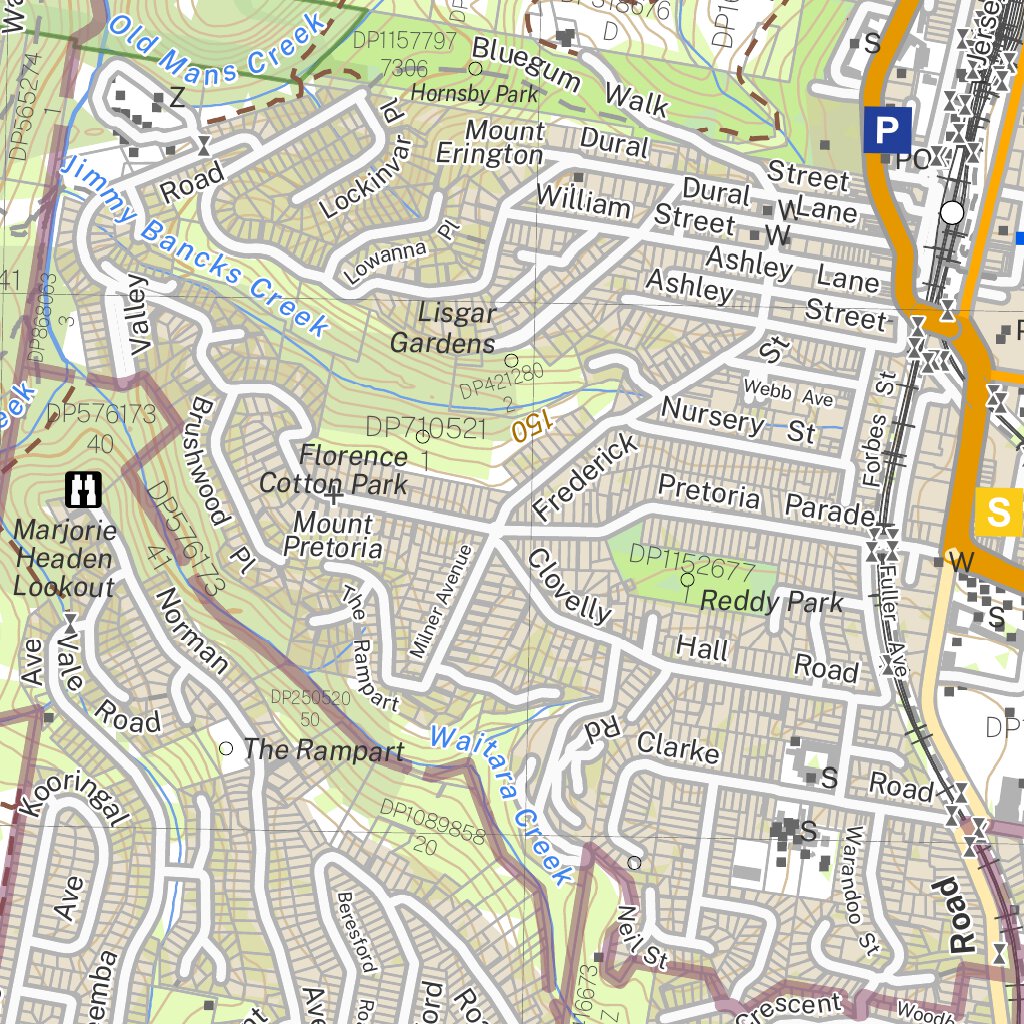 Hornsby 9130-4S Map by NSW Government Spatial Services | Avenza Maps