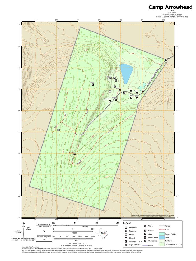 Camp Arrowhead Topo Map by Pablo Perez Alvarez maps | Avenza Maps