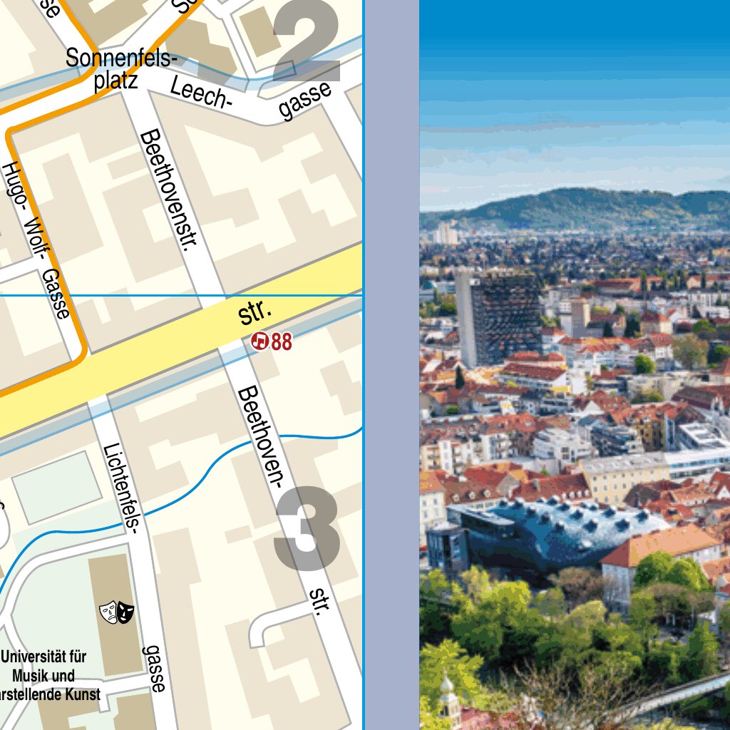 Citymap Graz 2024 Map by Reise Know-How Verlag Peter Rump GmbH | Avenza Maps