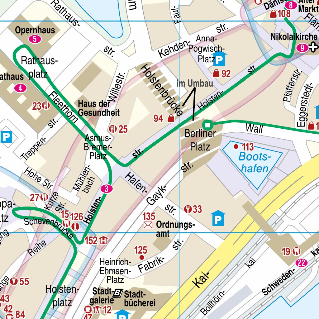 Citymap Kiel 2019 Map by Reise Know-How Verlag Peter Rump GmbH | Avenza Maps