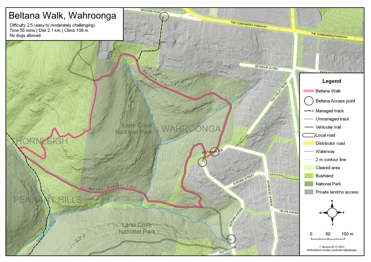 Beltana Walk, Wahroonga Map by Sydney Bushwalking Maps | Avenza Maps