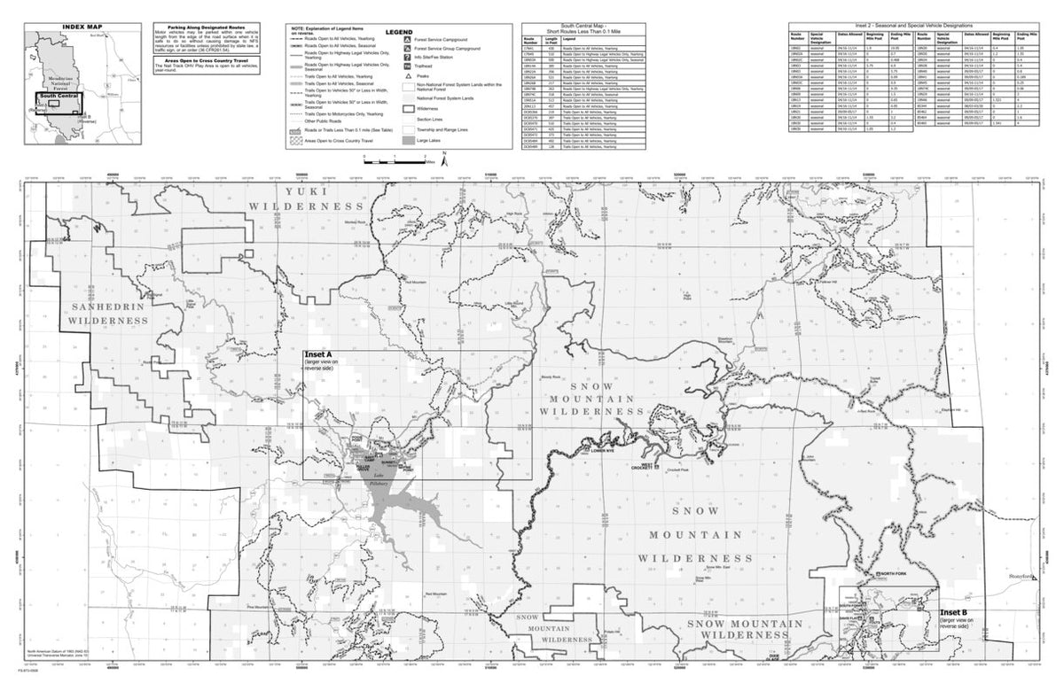 Mendocino MVUM - South Central (back) Map by US Forest Service R5 | Avenza Maps