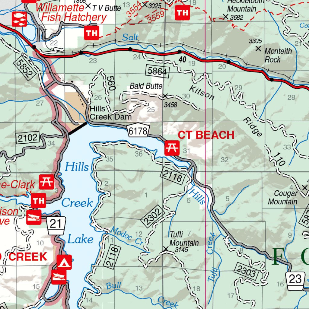 Willamette Cascades Recreation Map South by US Forest Service R6 Pacific Northwest Region (WA/OR ...