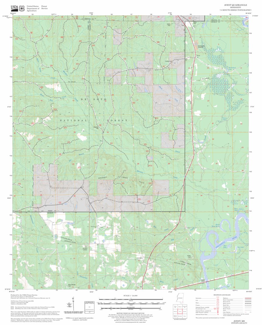 Avent, MS FSTopo Legacy Map by US Forest Service - Topo | Avenza Maps