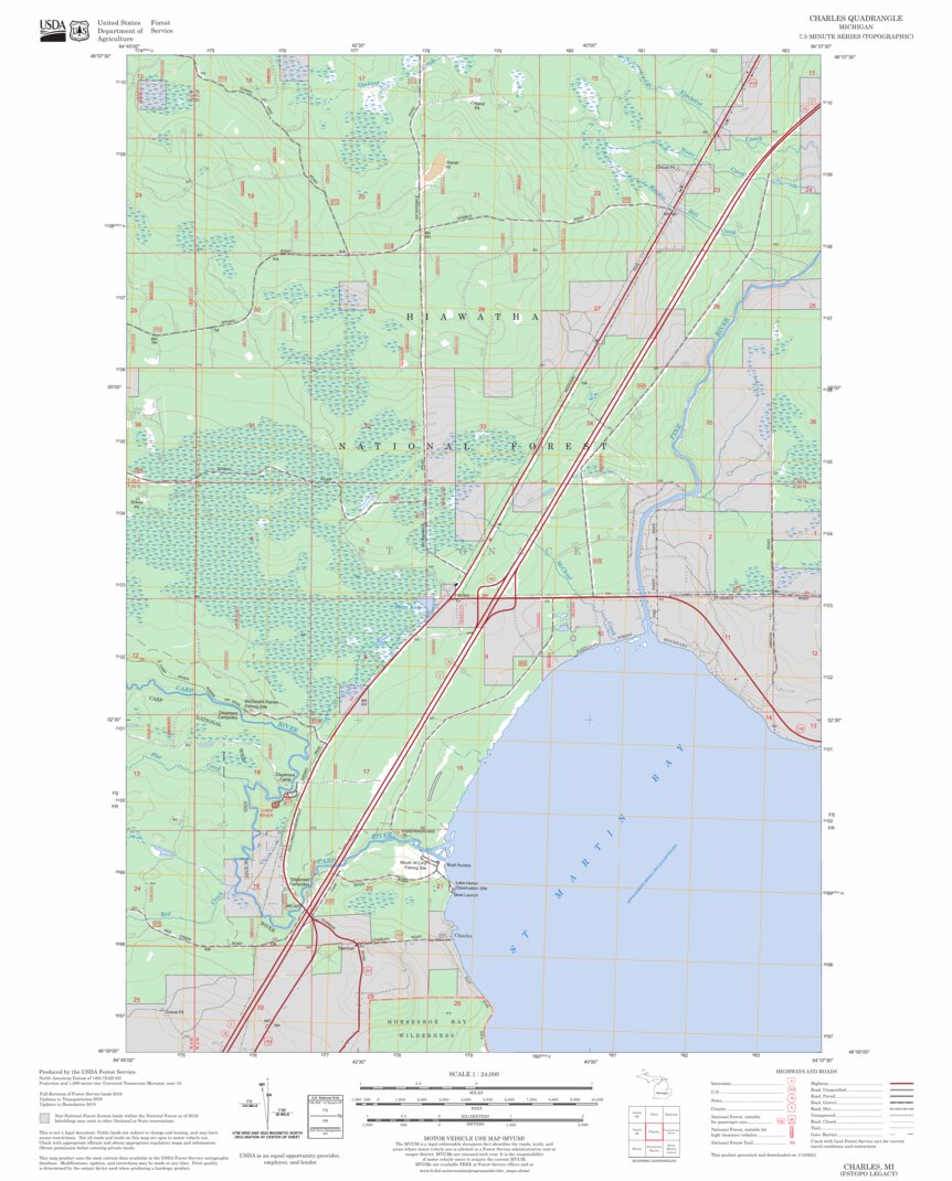 Charles, MI FSTopo Legacy Map by US Forest Service - Topo | Avenza Maps