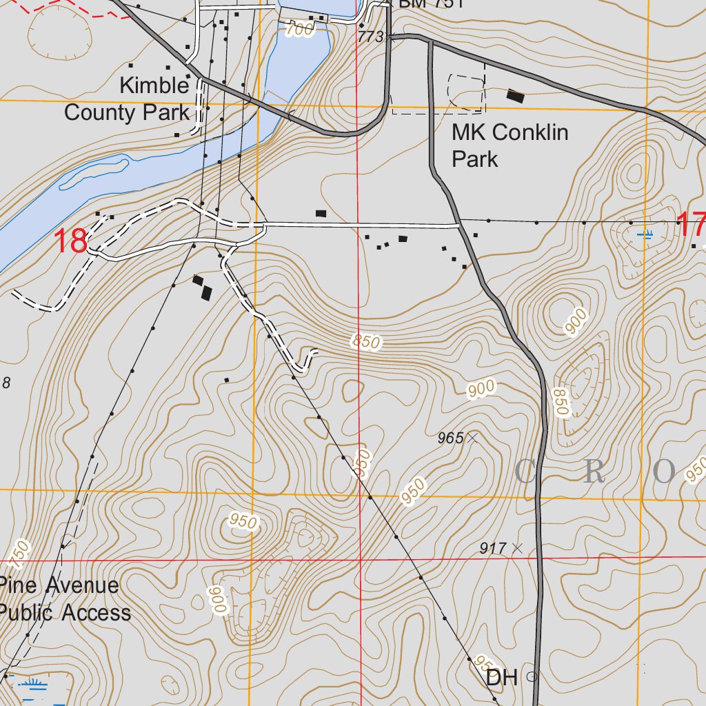 Croton, MI FSTopo Legacy Map by US Forest Service - Topo | Avenza Maps