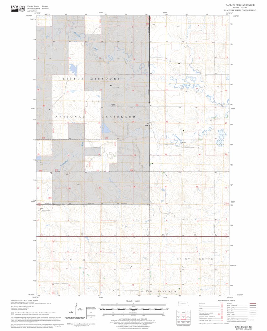 Daglum SE, ND FSTopo Legacy Map by US Forest Service - Topo | Avenza Maps