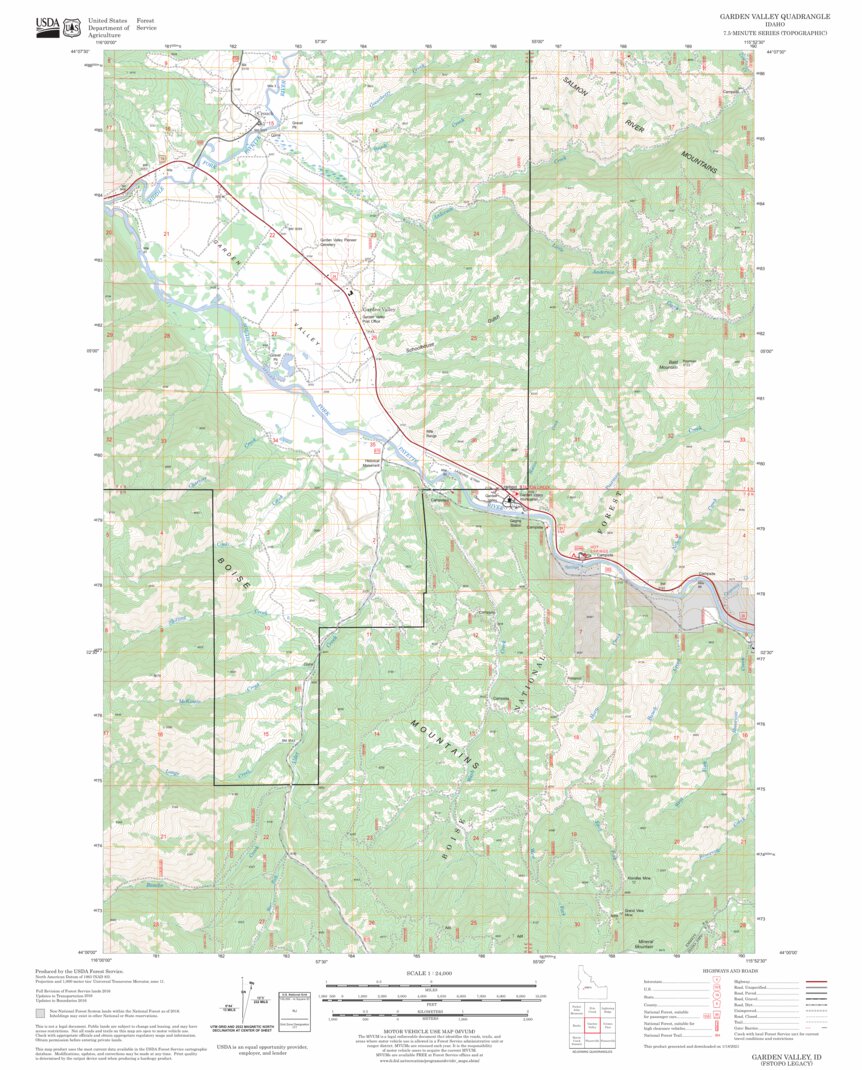 Garden Valley, ID FSTopo Legacy Map by US Forest Service - Topo | Avenza Maps
