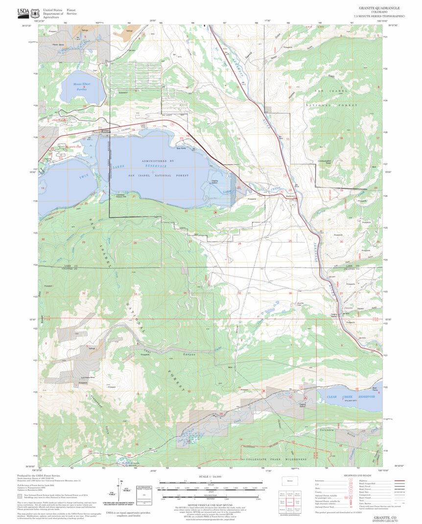 Granite, CO FSTopo Legacy Map by US Forest Service - Topo | Avenza Maps