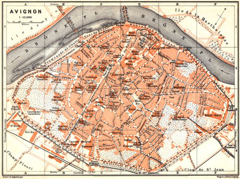 Avignon city Map, 1901 by Waldin | Avenza Maps