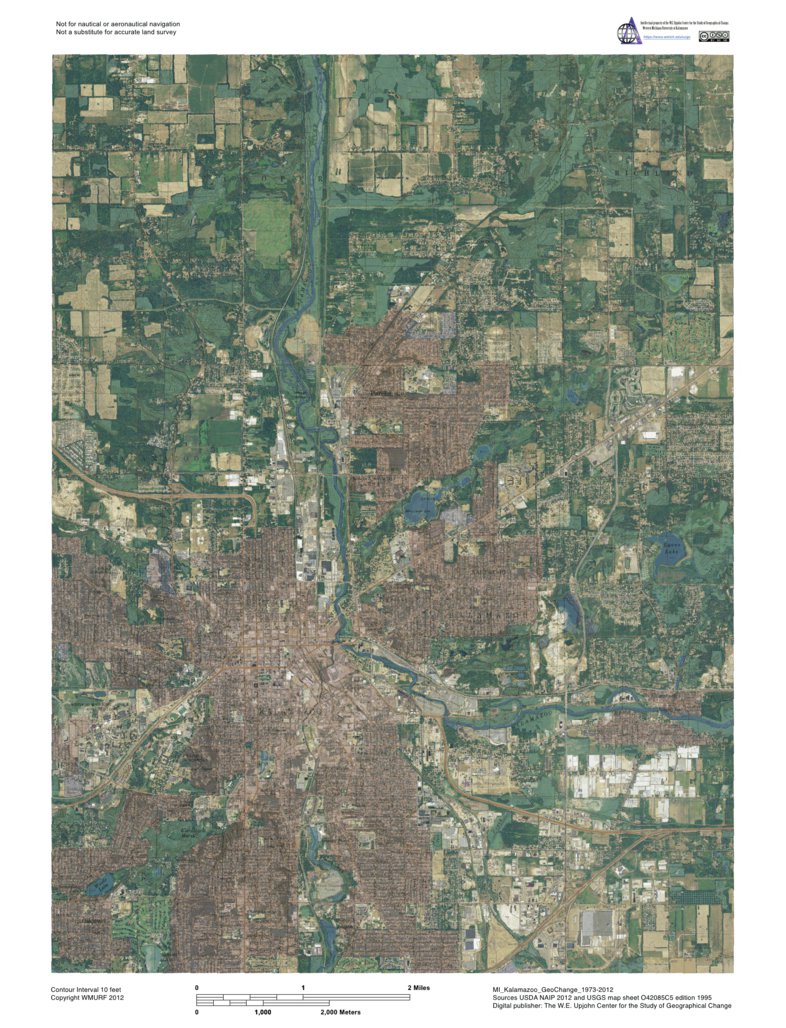 MI-Kalamazoo: GeoChange 1973-2012 Map by Western Michigan University | Avenza Maps