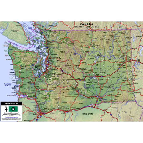 Washington Highway Map by World Sites Atlas | Avenza Maps