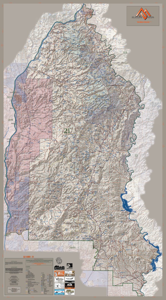 Arizona GMU 21 - FlatlineMaps 25 Map by Flatline Maps LLC | Avenza Maps