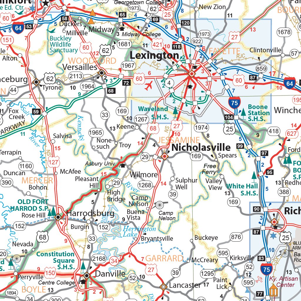 Kentucky Highways Map by Avenza Systems Inc. | Avenza Maps