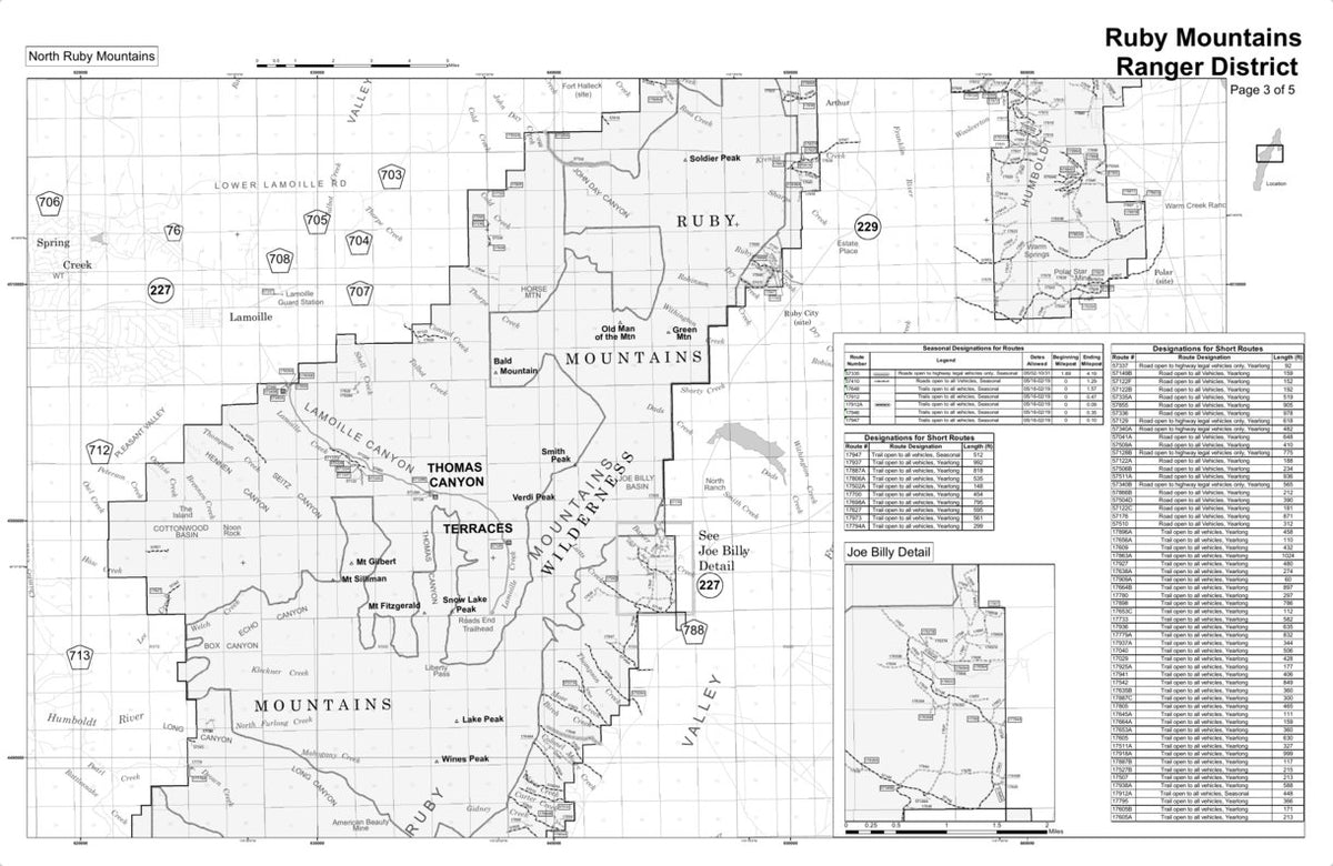 Humboldt-Toiyabe NF North Ruby Mountains (pg3of5 Motor Vehicle Use Map 2014) by US Forest ...