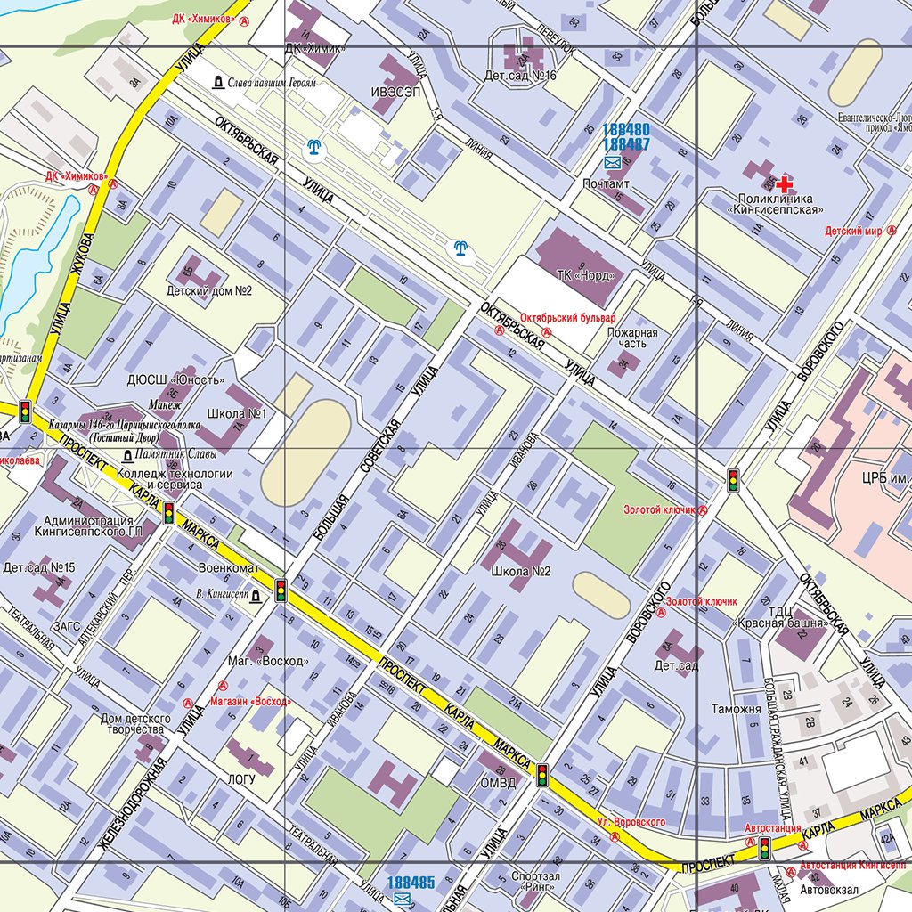 Кингисепп, план города. Kingisepp City Map by Waldin | Avenza Maps