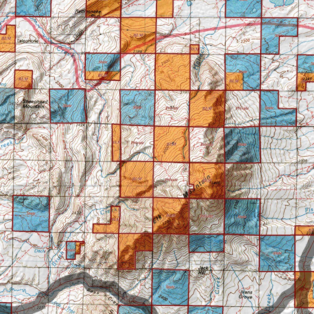 HuntData Wyoming Land Ownership Map for Elk Unit 12 by HuntData LLC | Avenza Maps