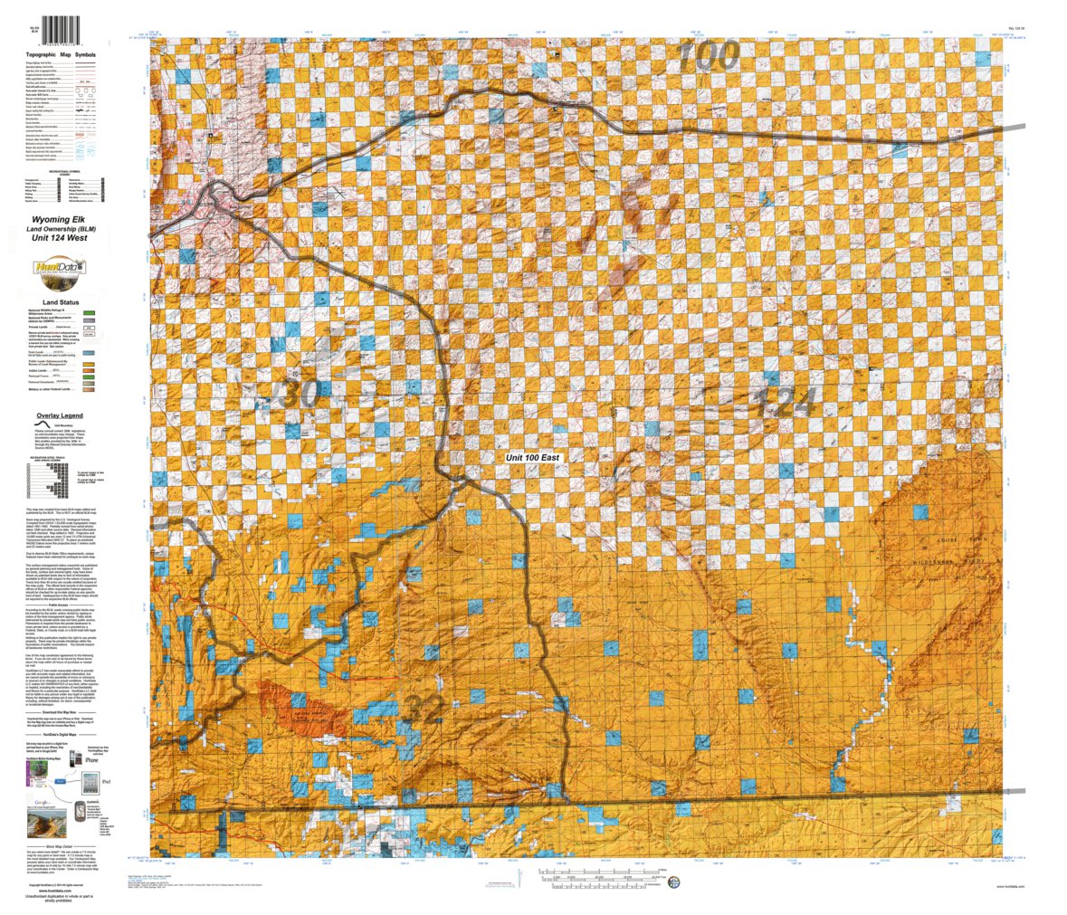 HuntData Wyoming Land Ownership Map for Elk Unit 124w by HuntData LLC | Avenza Maps