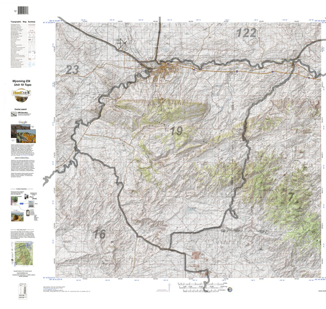 HuntData Wyoming Topo Map for Elk Unit 19 by HuntData LLC | Avenza Maps