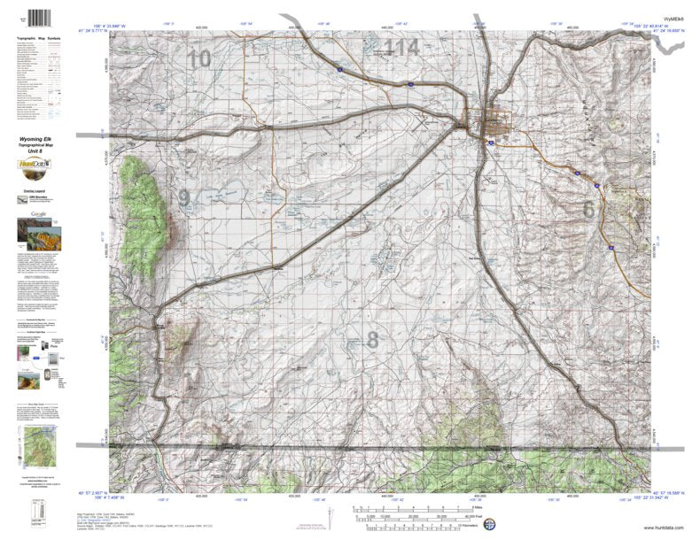 HuntData Wyoming Topo Map for Elk Unit 8 by HuntData LLC | Avenza Maps