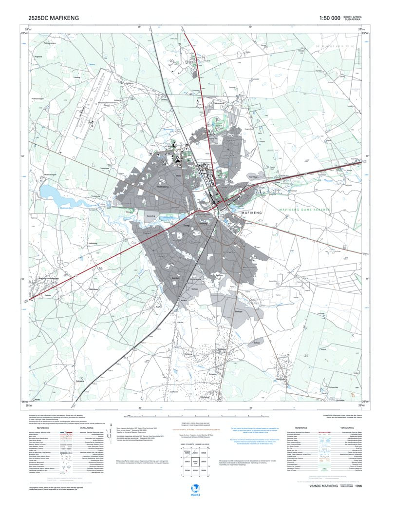 2525DC MAFIKENG Map by Chief Directorate: National Geo-spatial Information | Avenza Maps