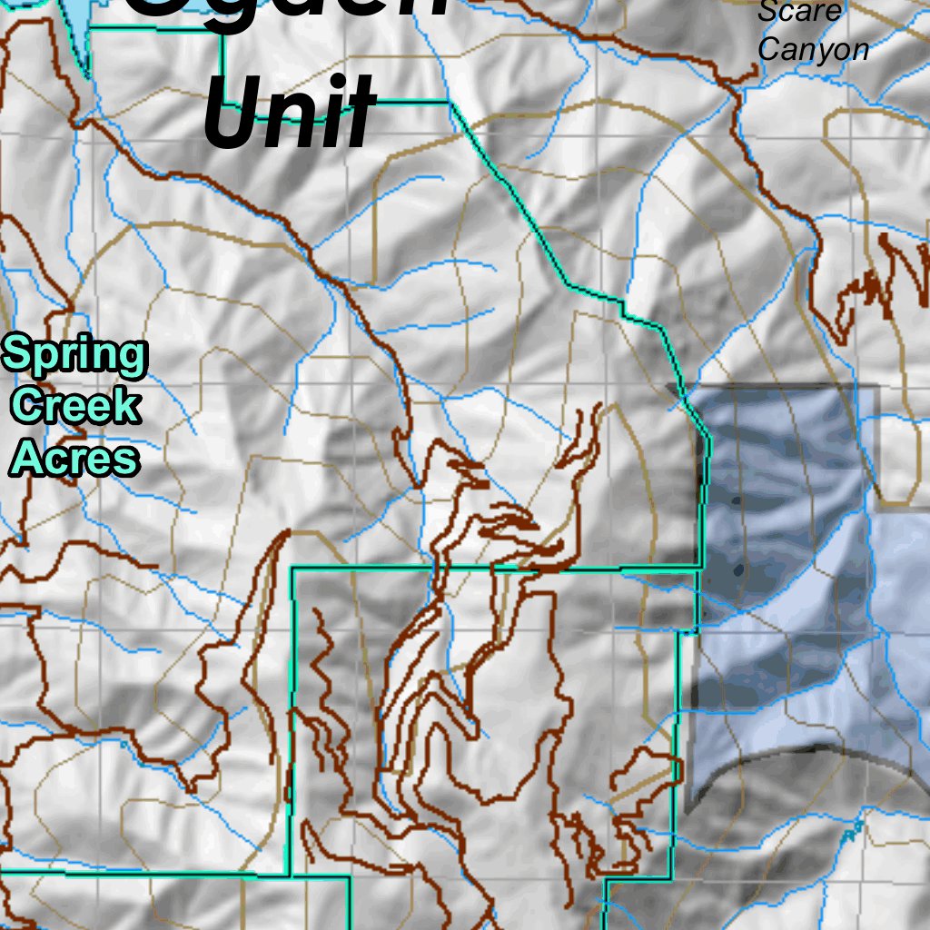 Cache, South Utah Elk Hunting Unit Map with Land Ownership by HuntData ...