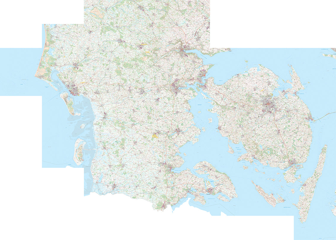 Region Syddanmark (1:50,000 scale) Map by Kortforsyningen | Avenza Maps