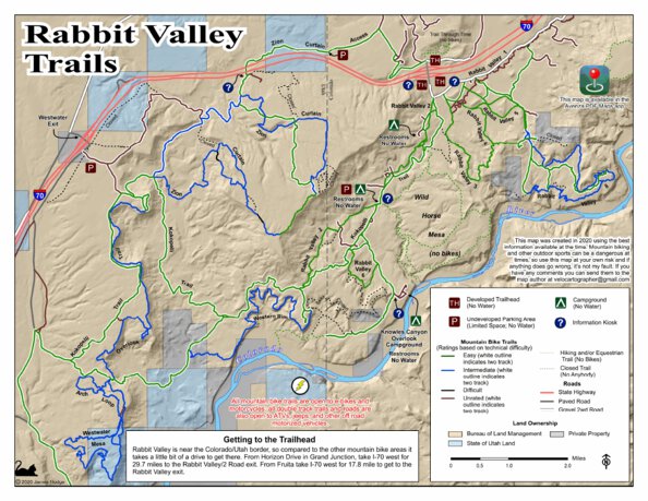 Rabbit Valley Trails Map by Grand Junction, Colorado Cycling Maps ...