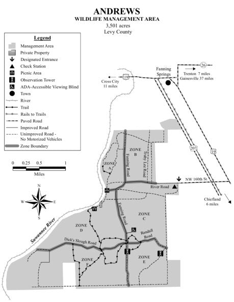 Andrews WMA Brochure Map by Florida Fish and Wildlife Conservation Commission | Avenza Maps