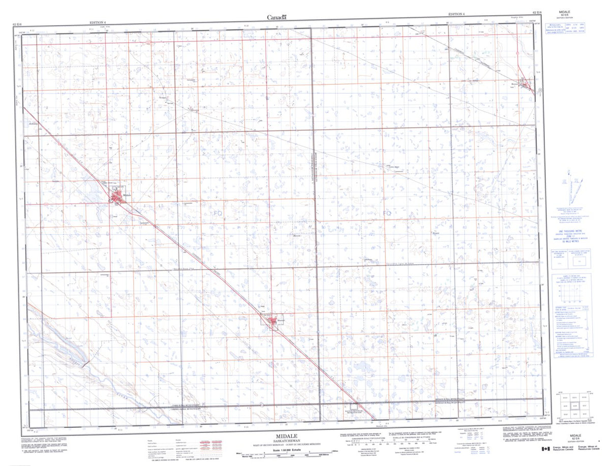 Midale, SK (062E06 CanMatrix) Map by Natural Resources Canada | Avenza Maps