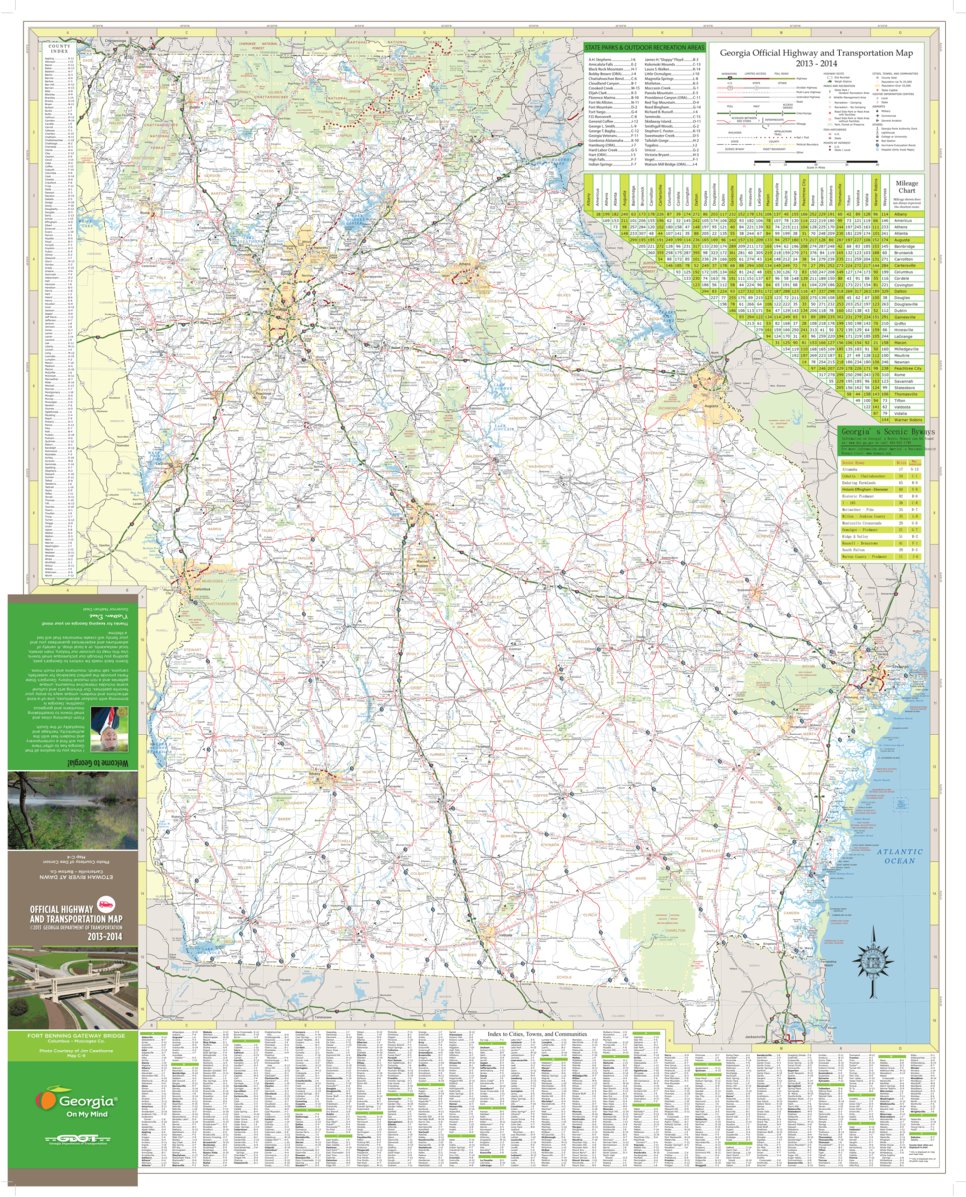 Georgia Official Highway and Transportation Map by Avenza Systems Inc ...