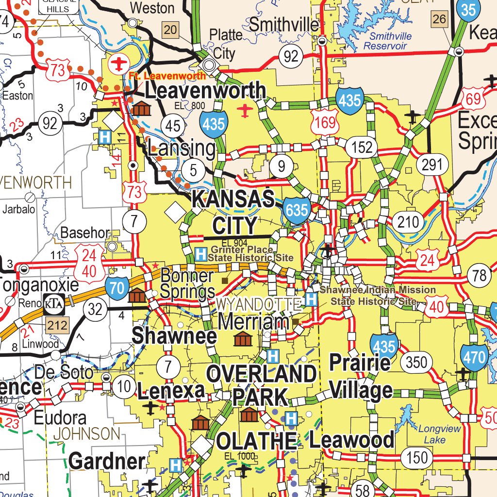 Kansas Highways and Roads Map by Avenza Systems Inc. | Avenza Maps