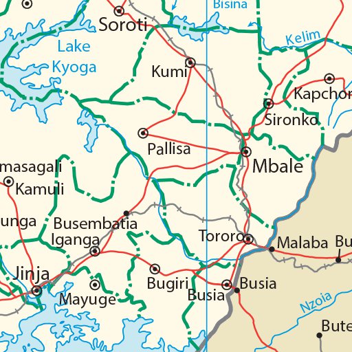 Uganda Transportation Map by Avenza Systems Inc. | Avenza Maps