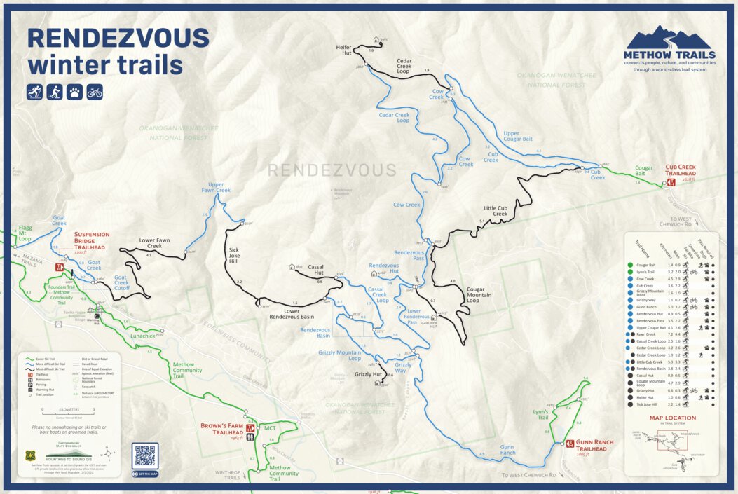 Rendezvous Area Winter Trails Map by Mountains To Sound GIS llc | Avenza Maps