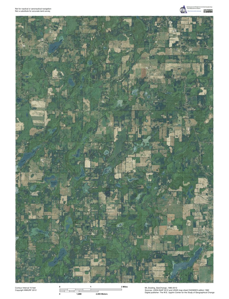 MI-Dowling: GeoChange 1980-2012 Map by Western Michigan University | Avenza Maps