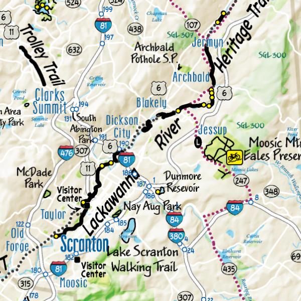 Northeastern Pennsylvania (NEPA) Trails Map by Steve Spindler ...