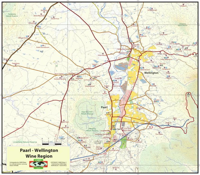 Paarl Wine Region, South Africa Map by CABEX Maps | Avenza Maps