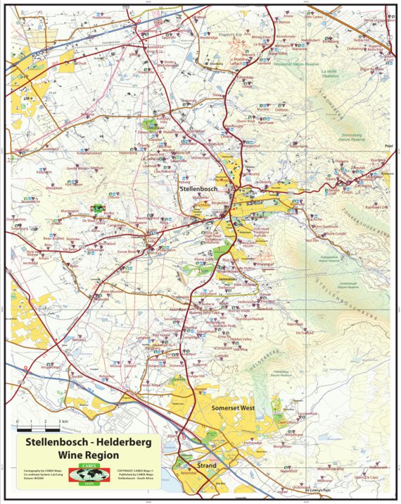 Stellenbosch Wine Region, South Africa Map by CABEX Maps | Avenza Maps