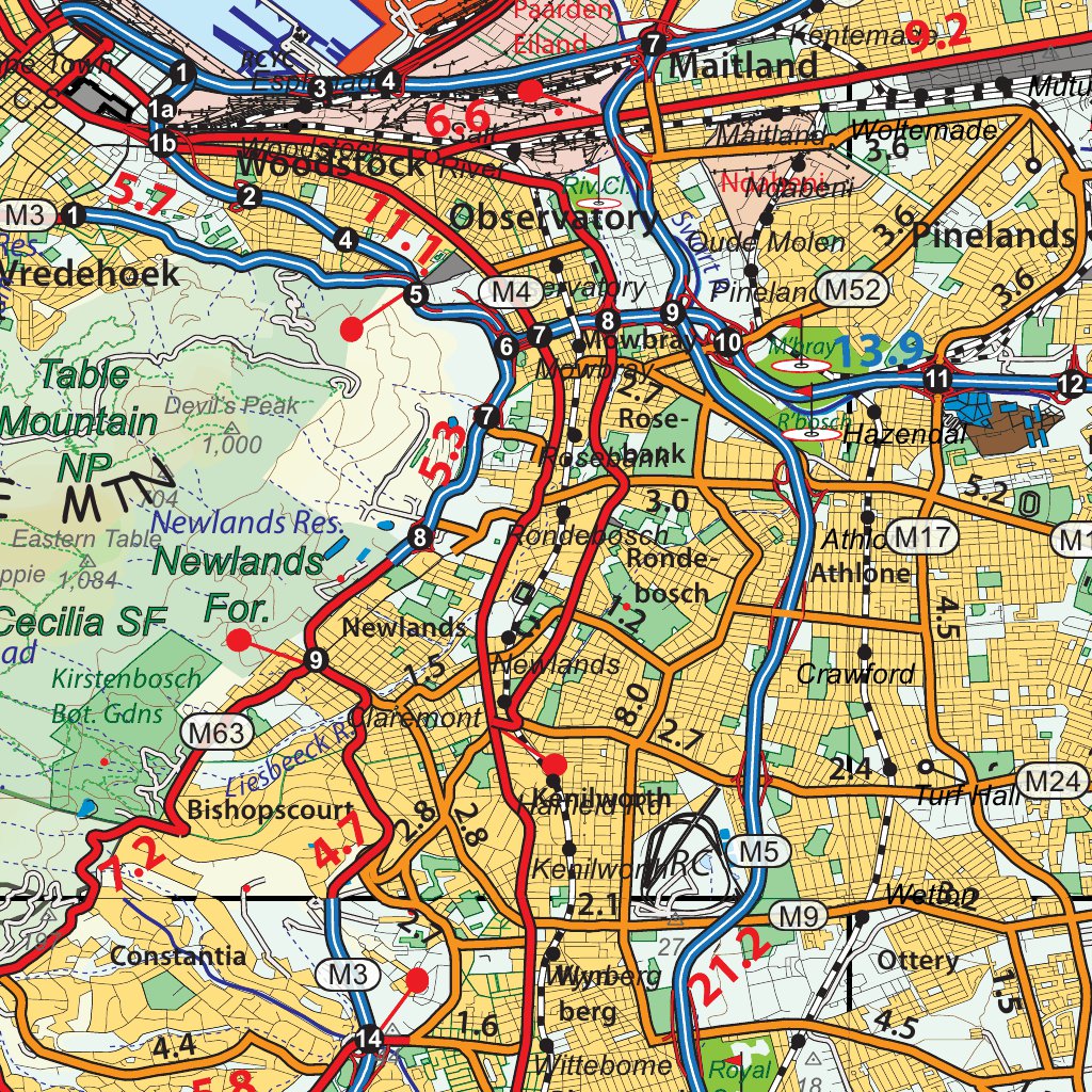 100 KM around Cape Town Map by CABEX Maps | Avenza Maps