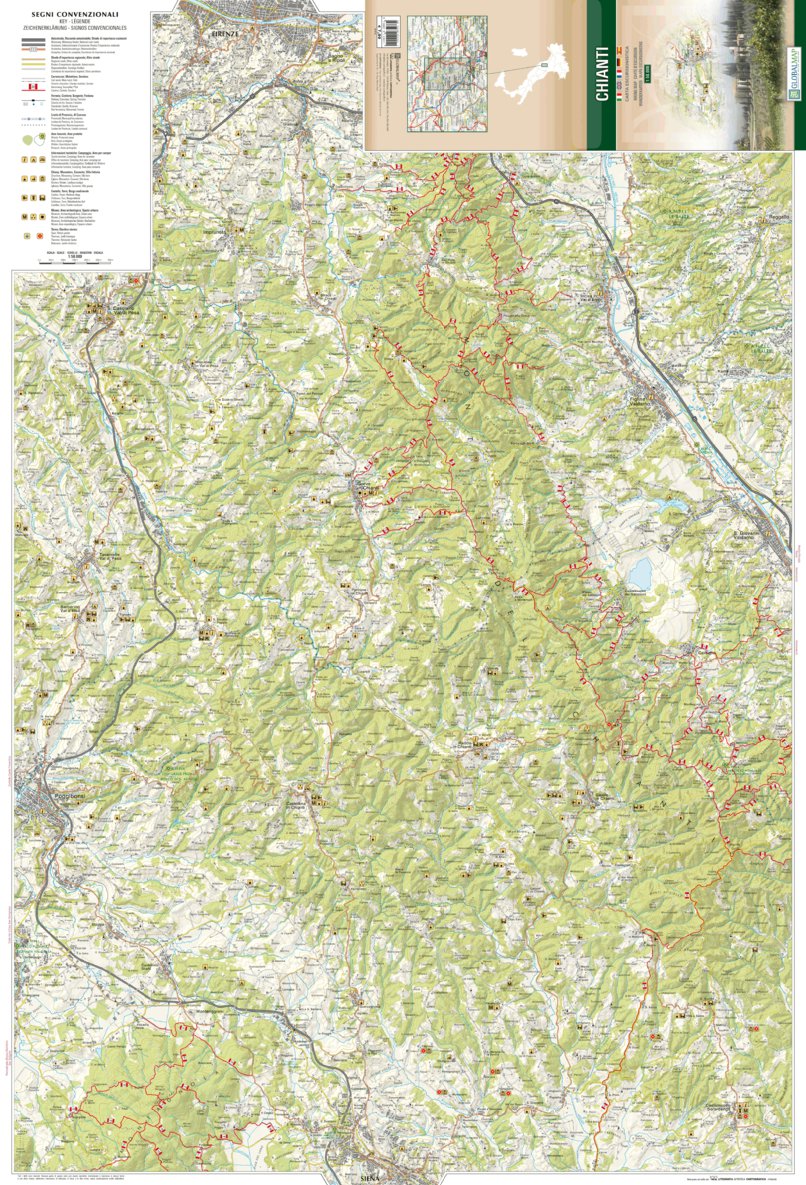 Chianti - Hiking Trails Map by Litografia Artistica Cartografica ...