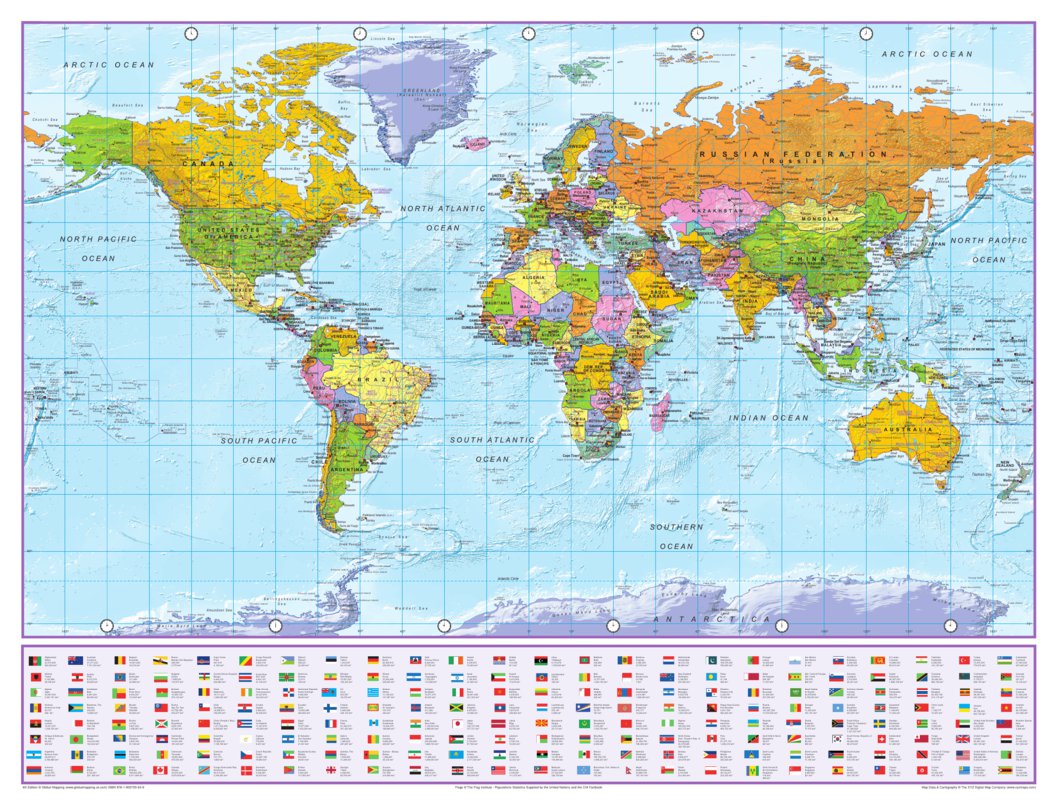 XYZ World Political 1:60m Map by XYZ Maps | Avenza Maps