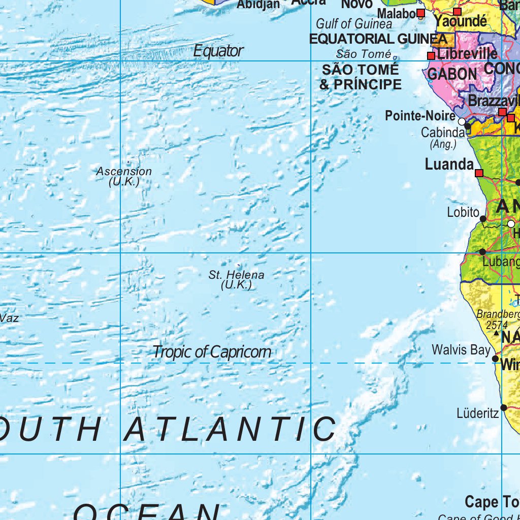 XYZ World Political 1:60m Map by XYZ Maps | Avenza Maps