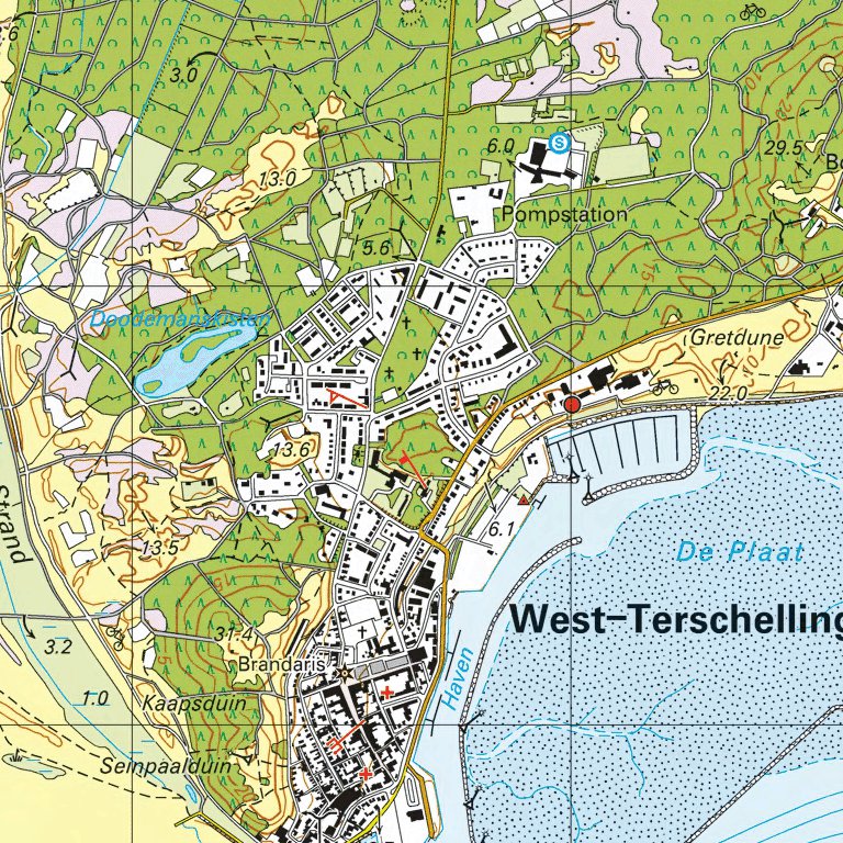 1 C (West-Terschelling) Map by Red Geographics/Reijers Kaartproducties ...