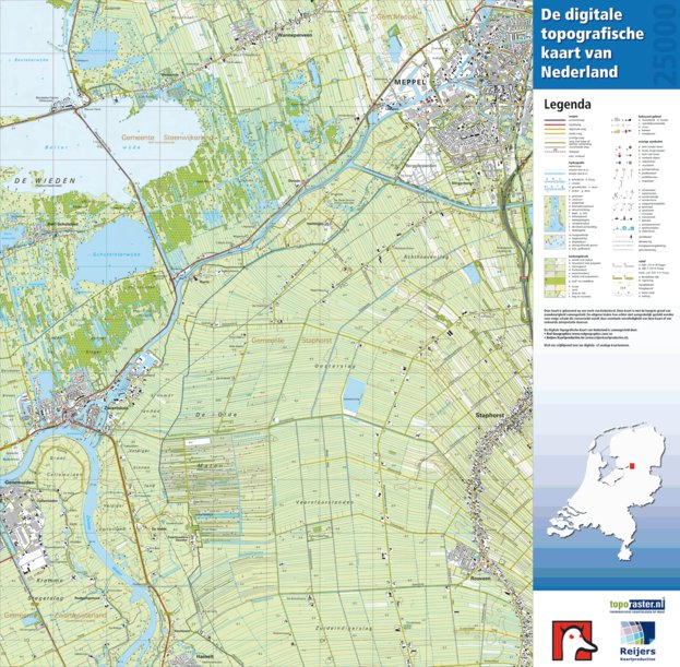 21 E (Meppel-Zwartsluis) Map by Red Geographics/Reijers Kaartproducties ...