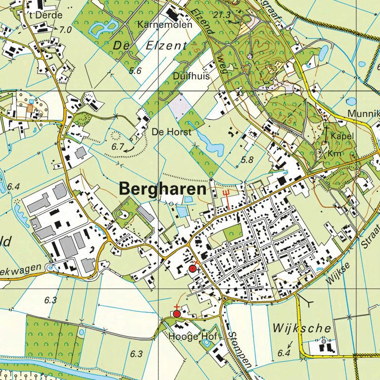 39 H (Dodewaard-Wijchen) Map by Red Geographics/Reijers Kaartproducties ...