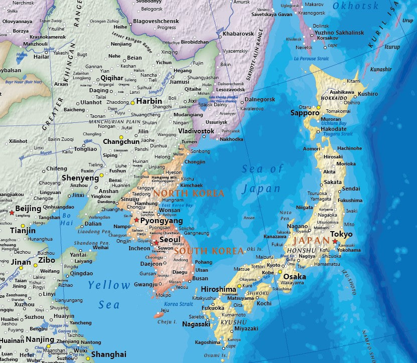 Southeast Asia - China - Japan Map by Topographics, LLC | Avenza Maps