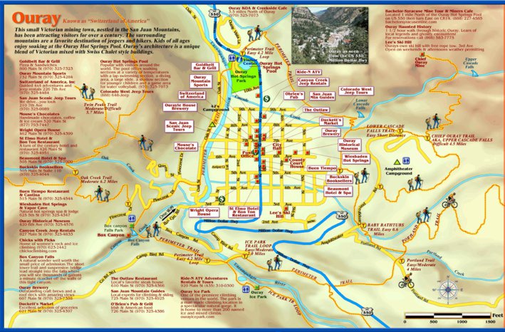 Ouray Colorado Town Map by Franko Maps Ltd. | Avenza Maps