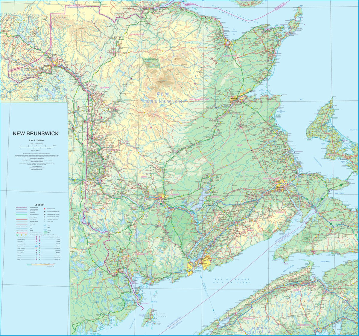New Brunswick, Canada 1:530,000 - ITMB Map by ITMB Publishing Ltd ...