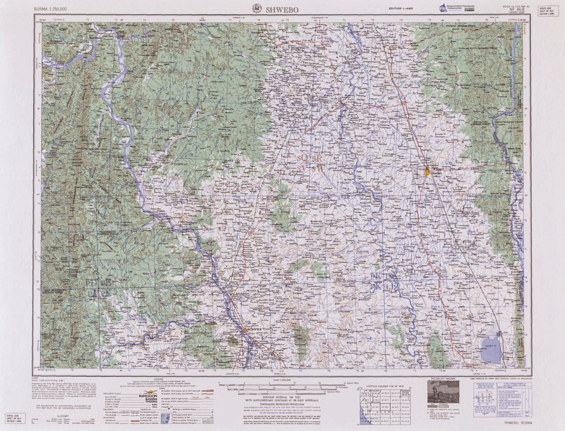 BURMA-SHWEBO: NF-46-8 Map by Western Michigan University | Avenza Maps